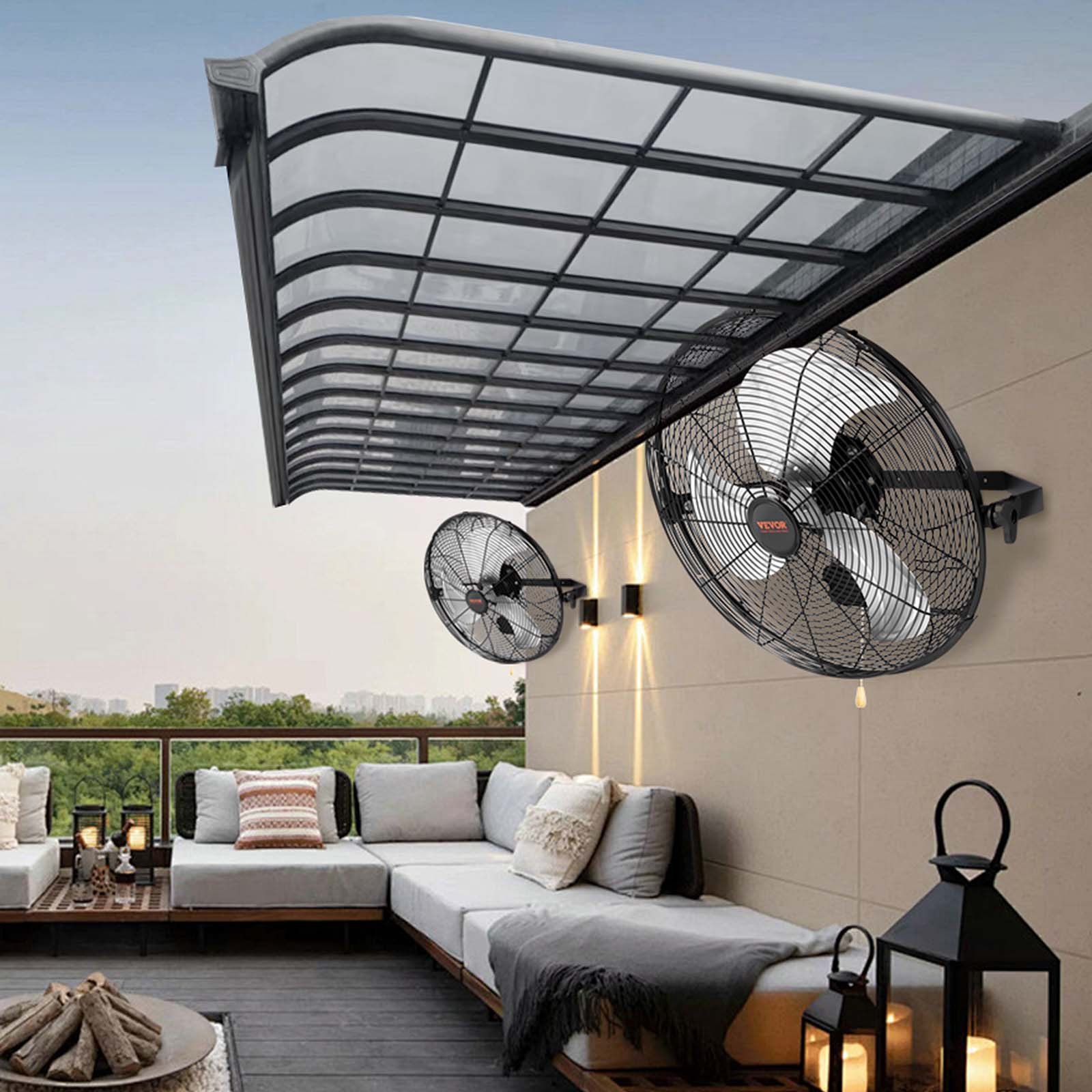 VEVOR Wall Mount Fan, 2 PCS 18 inch Manual 360-Degree Tilt Adjustment ...
