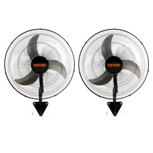 VEVOR Wall Mount Fan, 2 PCS 20 inch Oscillating, 3-speed High Velocity ...