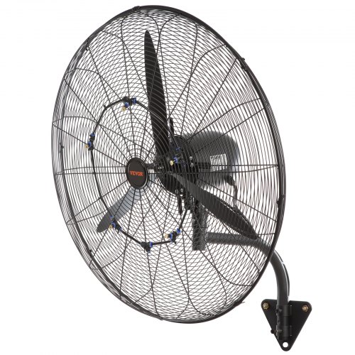 VEVOR Wall-Mount Misting Fan, 30 Inch, 3-speed High Velocity Max. 9500 ...