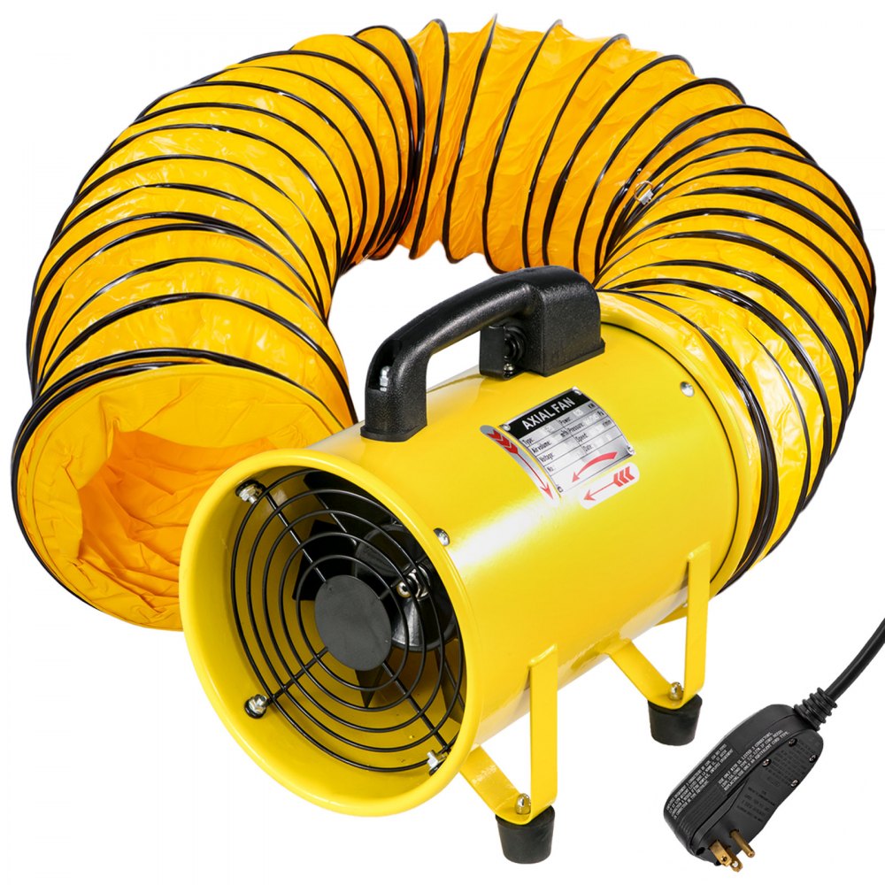 8'' Extractor Fan Blower 2 Speed 5m Duct Hose Exhaust Rubber Feet High ...