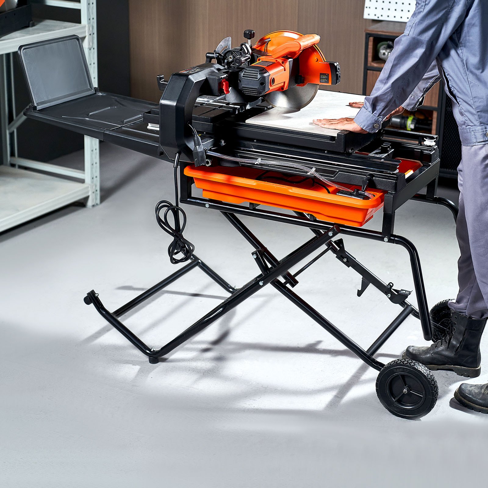 VEVOR Wet Tile Saw with Stand, 10-inch 65Mn Steel Blade, 4500 RPM Motor ...