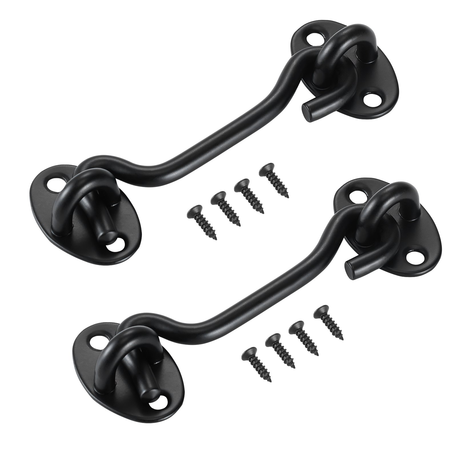 VEVOR Hook and Eye Gate Latch, 2 Pack Barn Door Latch Hook with ...