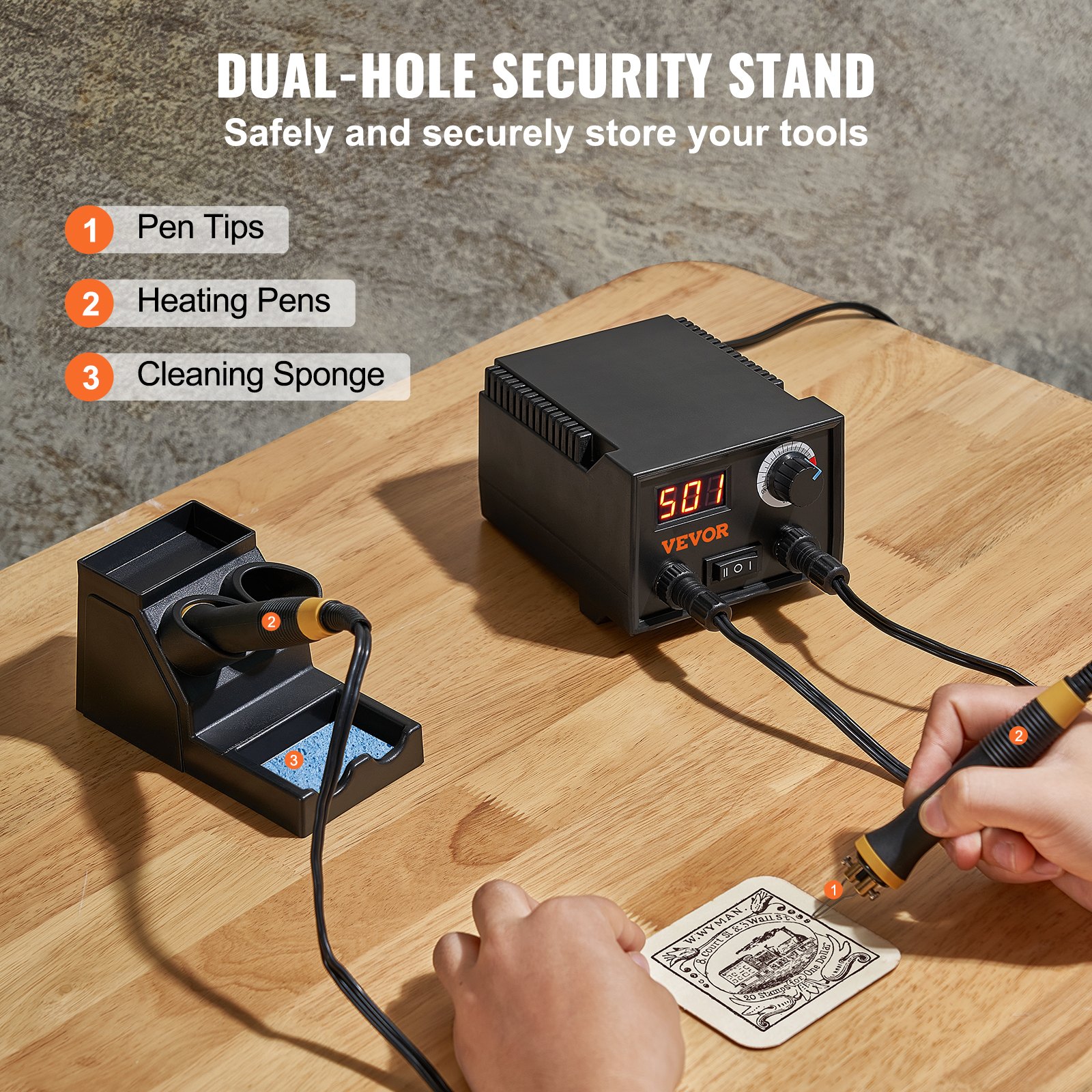 VEVOR Wood Burning Kit, 200~700°C Adjustable Temperature with Display ...
