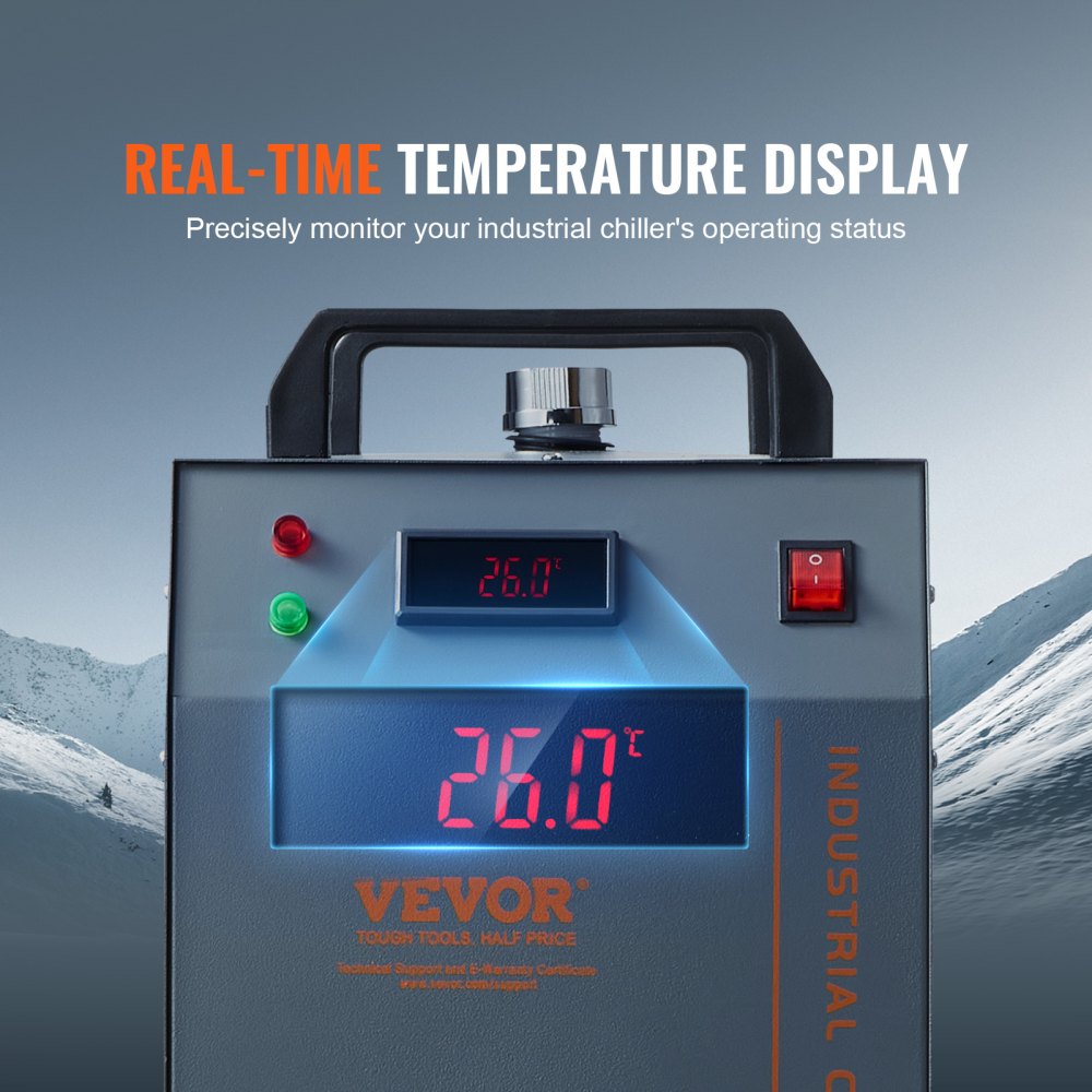 VEVOR Industrial Water Chiller, CW-3000(PRO), 150W Air-Cooled ...