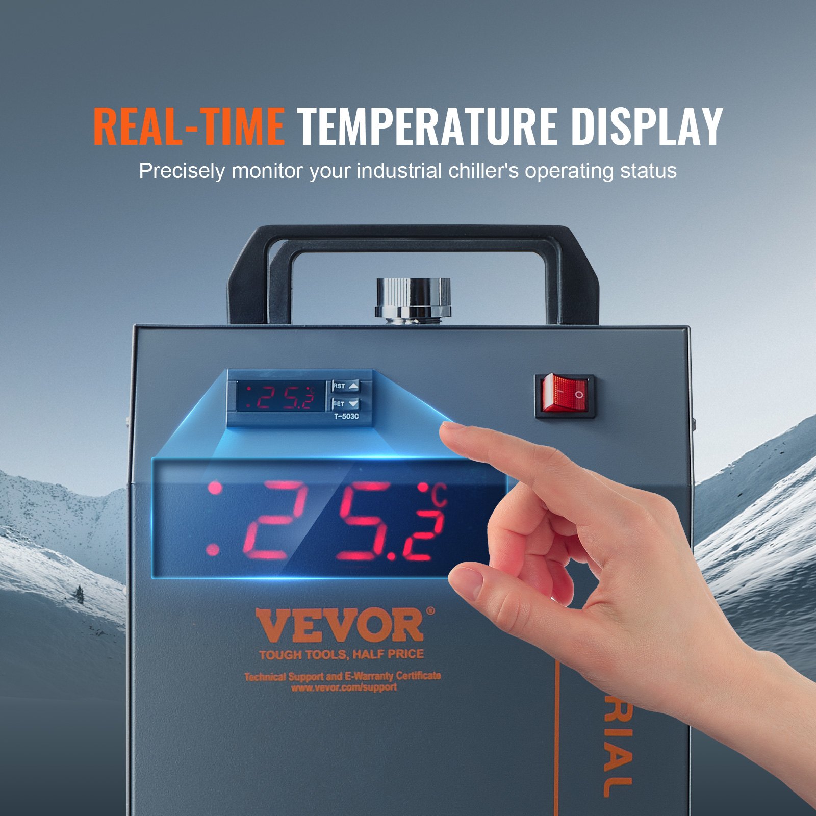VEVOR Industrial Water Chiller, CW-5200, Industrial Water Cooler ...