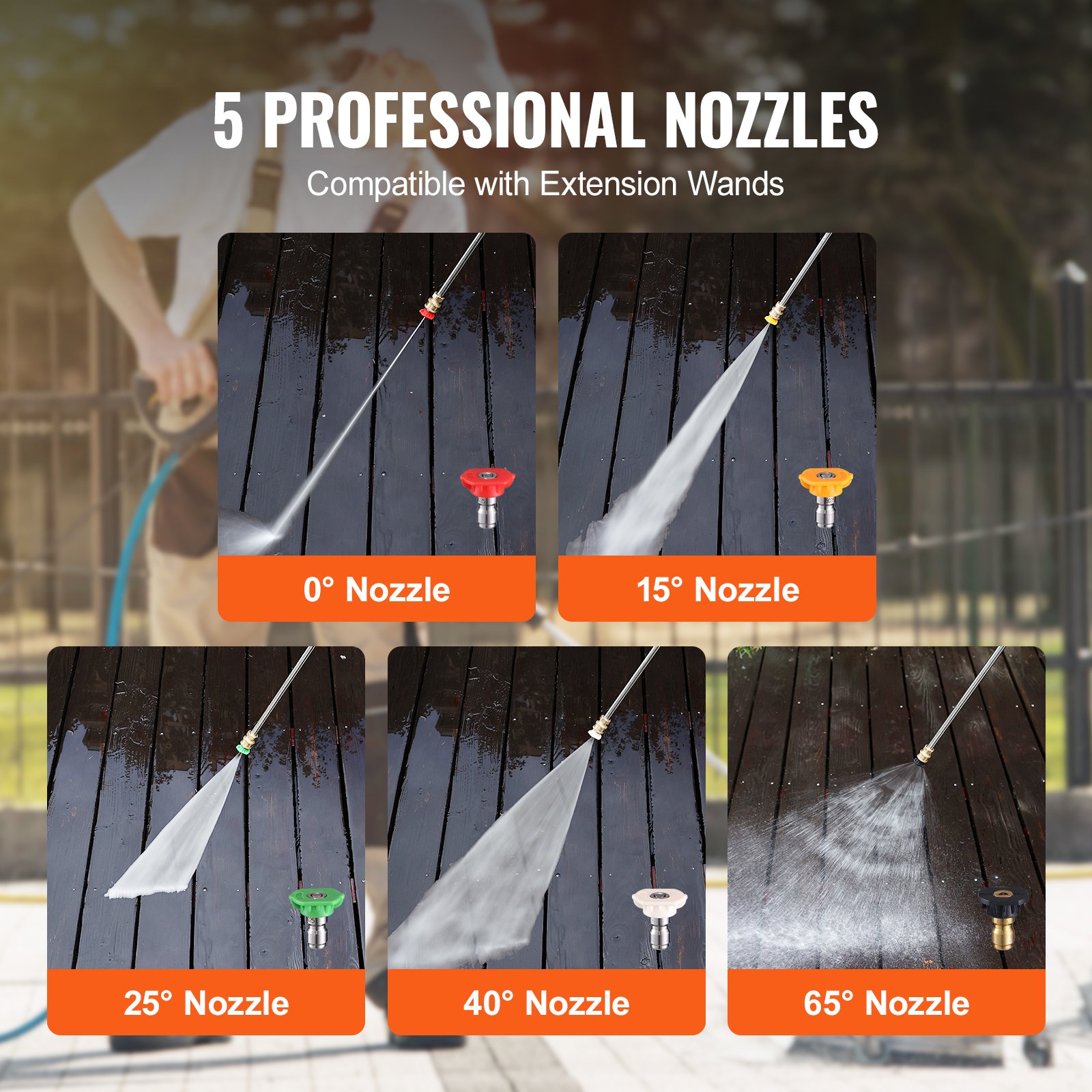 VEVOR 15" Pressure Washer Surface Cleaner w/ Wheels, Stainless Steel ...