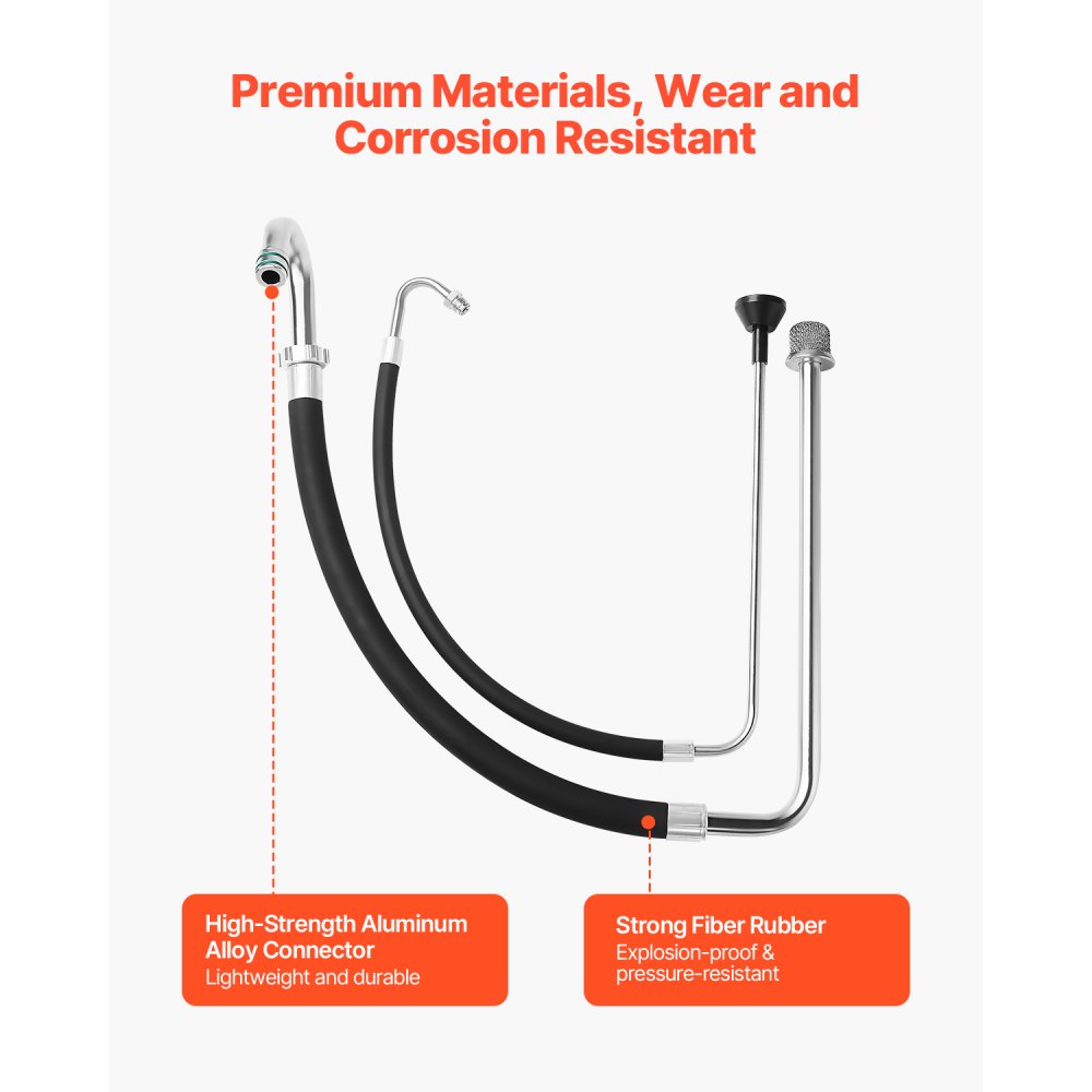 VEVOR Suction Hose Tube and Reflux Line Sets, Aluminum Alloy an Rubber ...