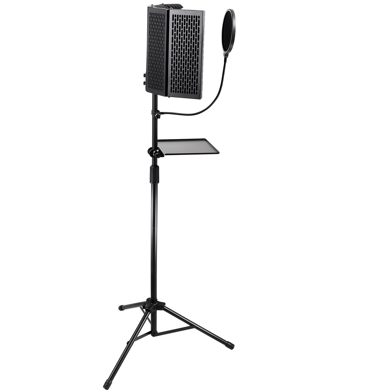 VEVOR Microphone Isolation Shield, 5-Panel, Studio Recording Foldable ...