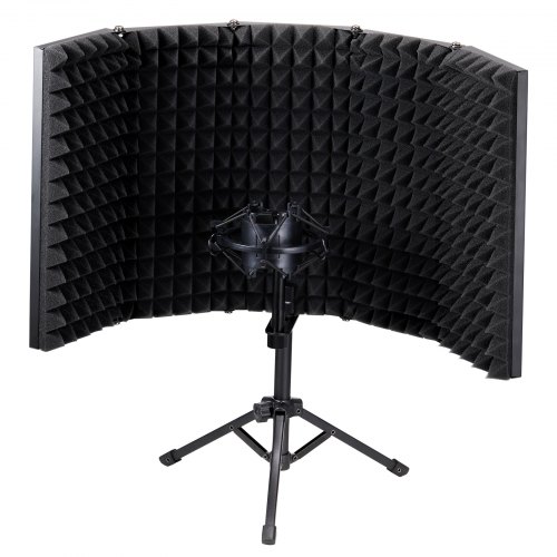 VEVOR Microphone Isolation Shield, 5-Panel, Studio Recording Mic Sound ...