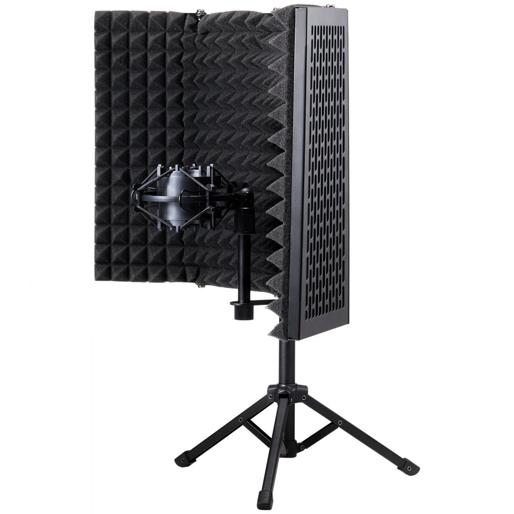 VEVOR Microphone Isolation Shield, 5-Panel, Studio Recording Mic Sound ...