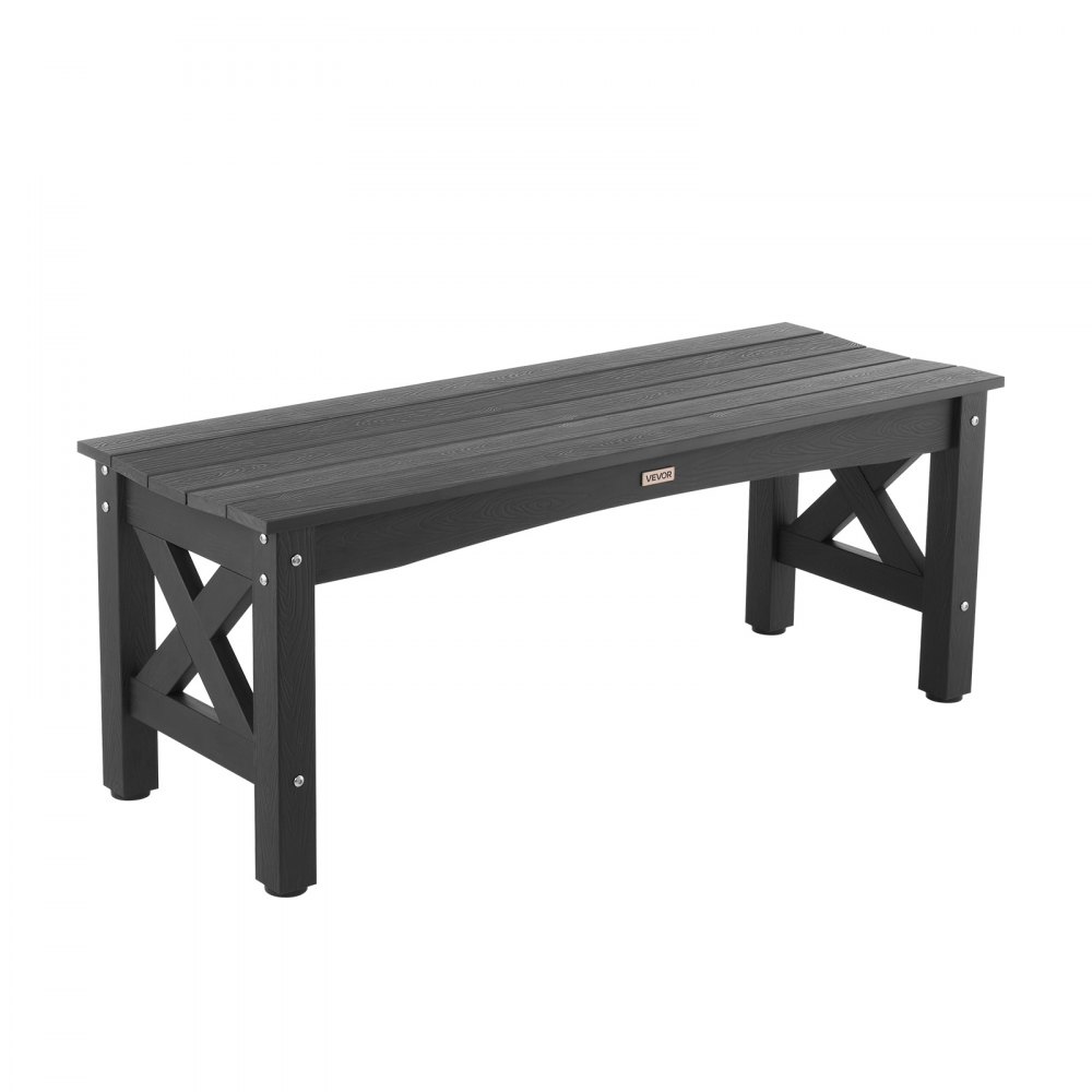 VEVOR Black Patio Bench – 44.5" Wide, 600 lbs, 1-2 Persons