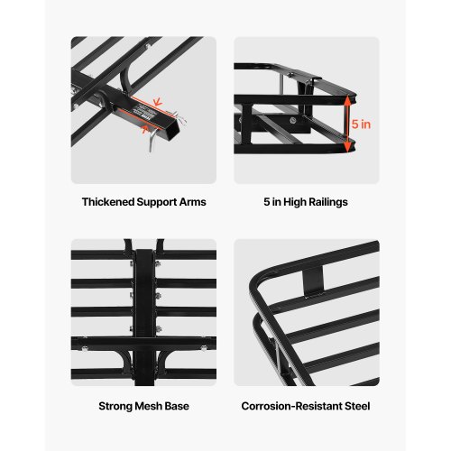 VEVOR 500 lbs Hitch Cargo Carrier Folding Hitch Cargo Carrier with ...