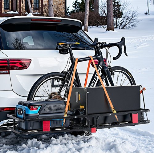 VEVOR 500 lbs Hitch Cargo Carrier Folding Hitch Cargo Carrier with ...