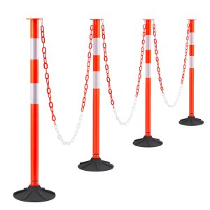 VEVOR 4 Pack Traffic Delineator Posts, 34 in Traffic Safety Cones with ...