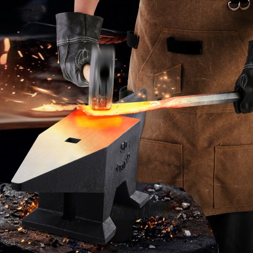 VEVOR Cast Iron Anvil, 105 Lbs Single Horn Anvil with Large Countertop ...