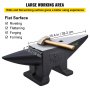 VEVOR Cast Steel Anvil, 110 Lbs(50kg) Single Horn Anvil with Large ...