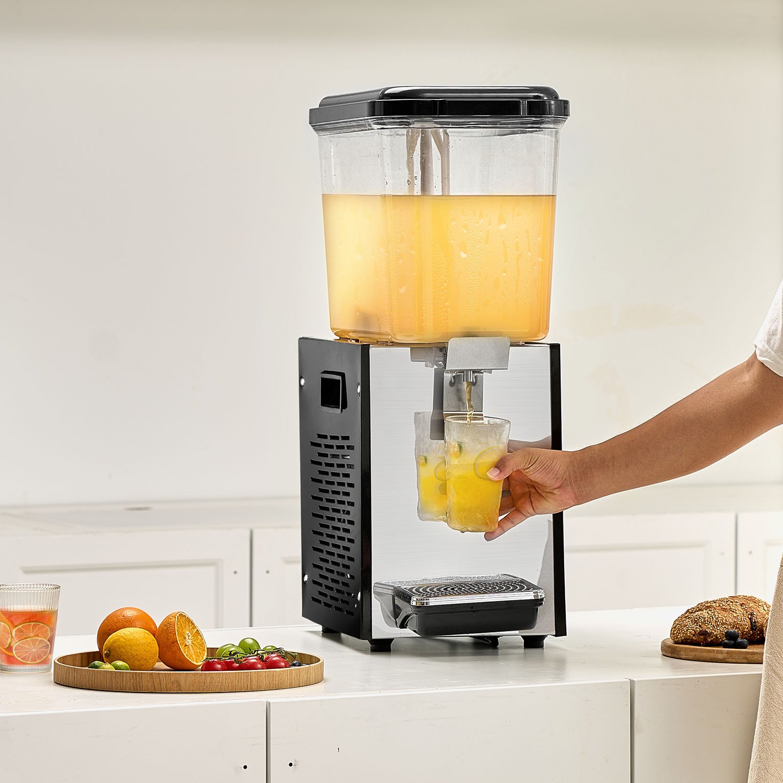 VEVOR Commercial Beverage Dispenser, 18 L / 19 QT Juice Dispenser, 200W ...