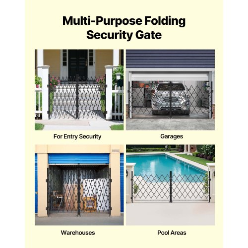 Double Folding Security Gate Lockable Scissor Gate 129.92 x 63.19 in ...