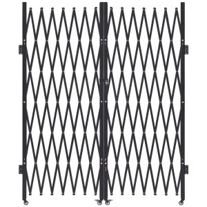 VEVOR Double Folding Security Gate, Lockable Scissor Gate with 360 ...