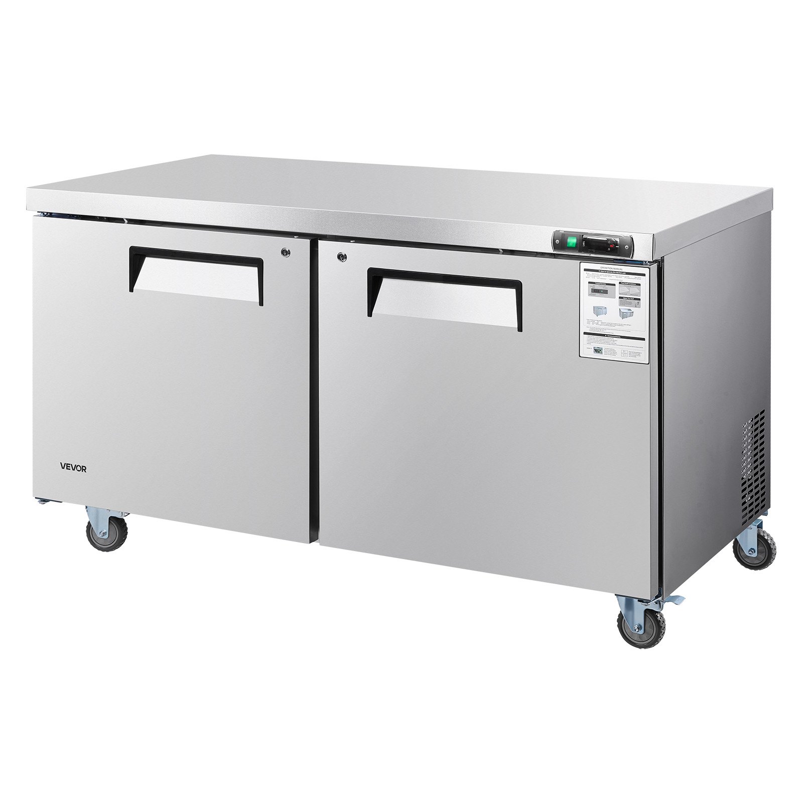 VEVOR 60" W Commercial Freezer, 14.8 Cu.Ft Worktop Freezers ...