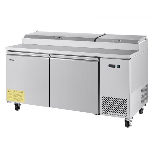 Commercial Refrigerated Pizza Prep Table Stainless Steel Fridge Double ...