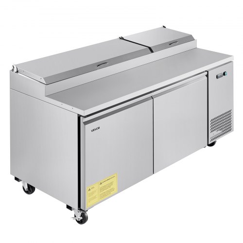 Commercial Refrigerated Pizza Prep Table Stainless Steel Fridge Double ...
