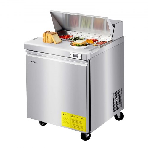 Commercial Refrigerated Sandwich Prep Worktable Stainless Steel Single ...