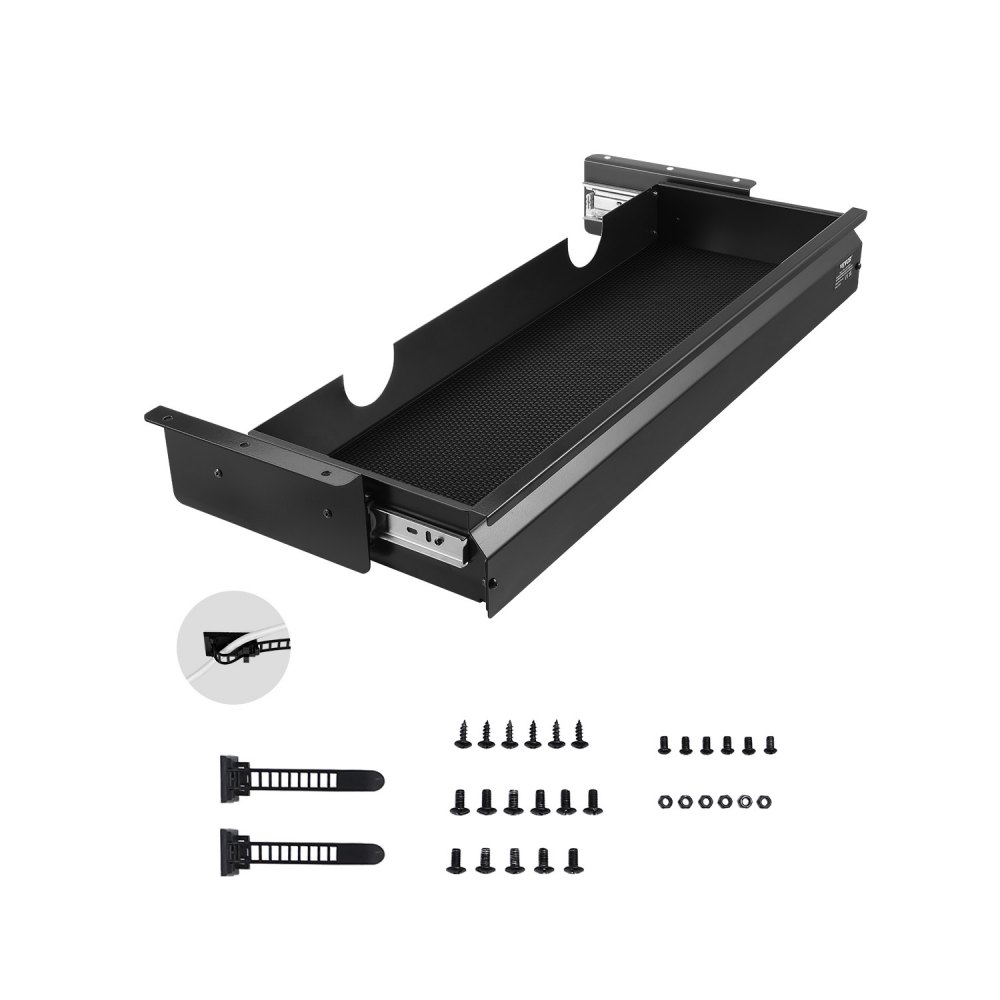 26 in Under Desk Drawer Organizer Slide-out Drawer Space Saver for Home ...