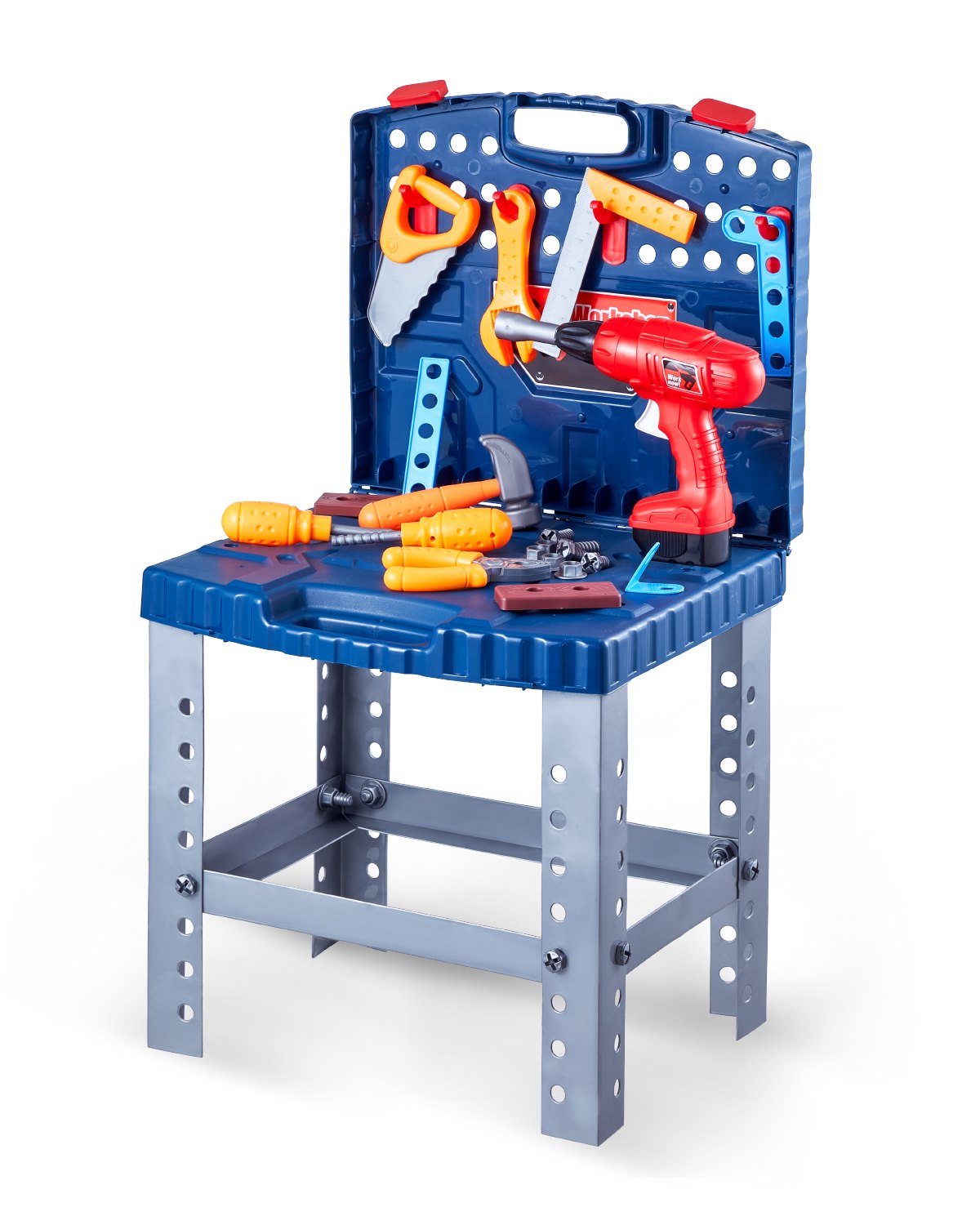 VEVOR Kids Workbench, 56 pcs, Kids Tool Bench with Realistic Tools and ...