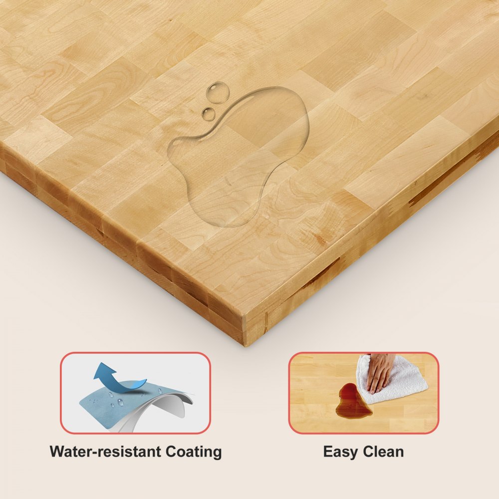 VEVOR Wood Table Top, Holds up to 330 lb, 29.5" x 23.6" x 1.5 ...