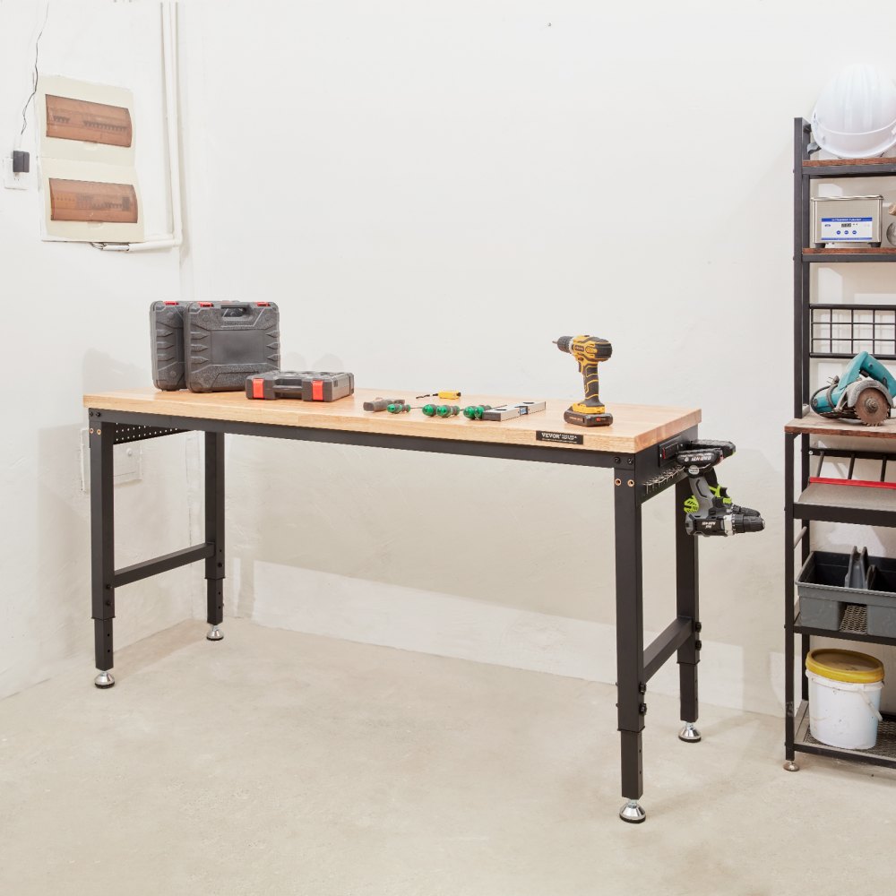 VEVOR Workbench A3 Steel Work Bench For Garage max. 1500W Heavy Duty ...