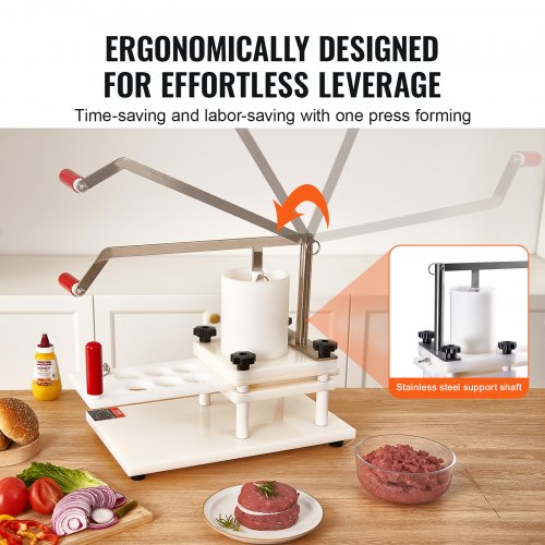 VEVOR Commercial Burger Patty Maker, 3 Convertible Mold(2/4/5-inch ...