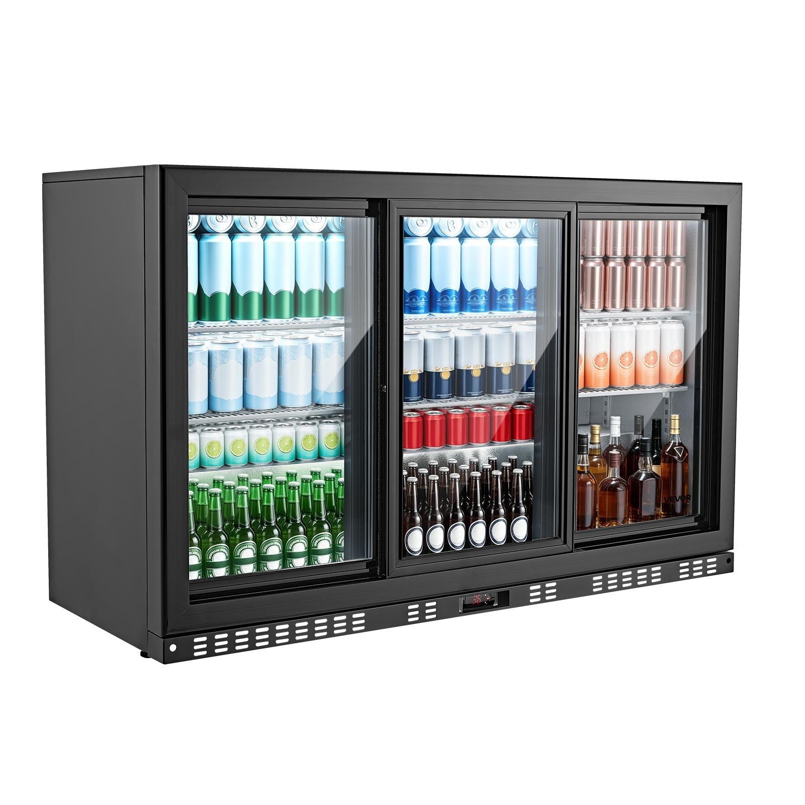 VEVOR Back Bar Cooler, 11.4 Cu.Ft Commercial Beverage Refrigerator, 3 ...