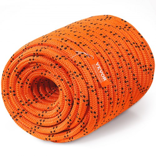 VEVOR Double Braided Polyester Rope, 3/4 in x 220 ft, 24 Strands, 12700 ...