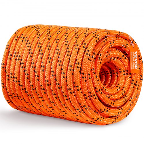 VEVOR Double Braided Polyester Rope, 3/4 in x 220 ft, 24 Strands, 12700 ...