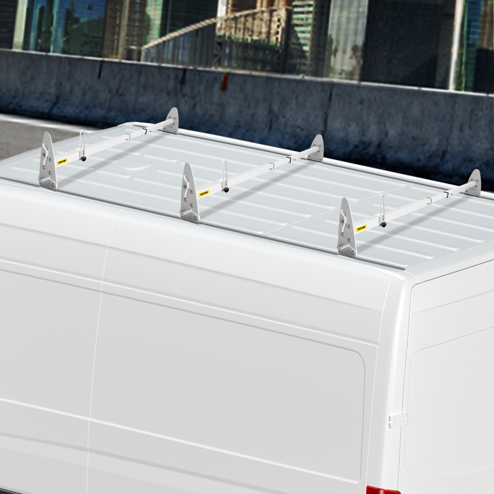 VEVOR Van Roof Ladder Rack, 3 Bars, 661 LBS Capacity, 52"-64 ...