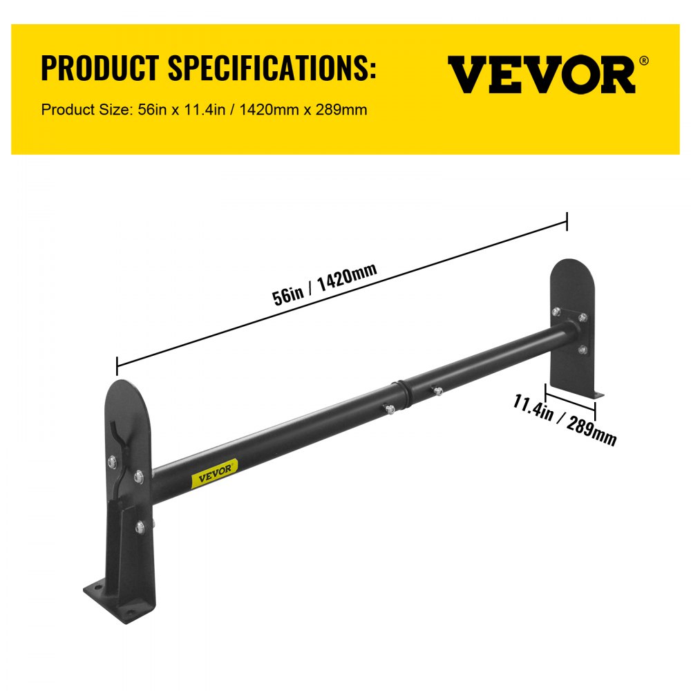 VEVOR Universal Van Ladder Roof Racks, 2 Bars, 331 LBS Capacity, 34.6 ...