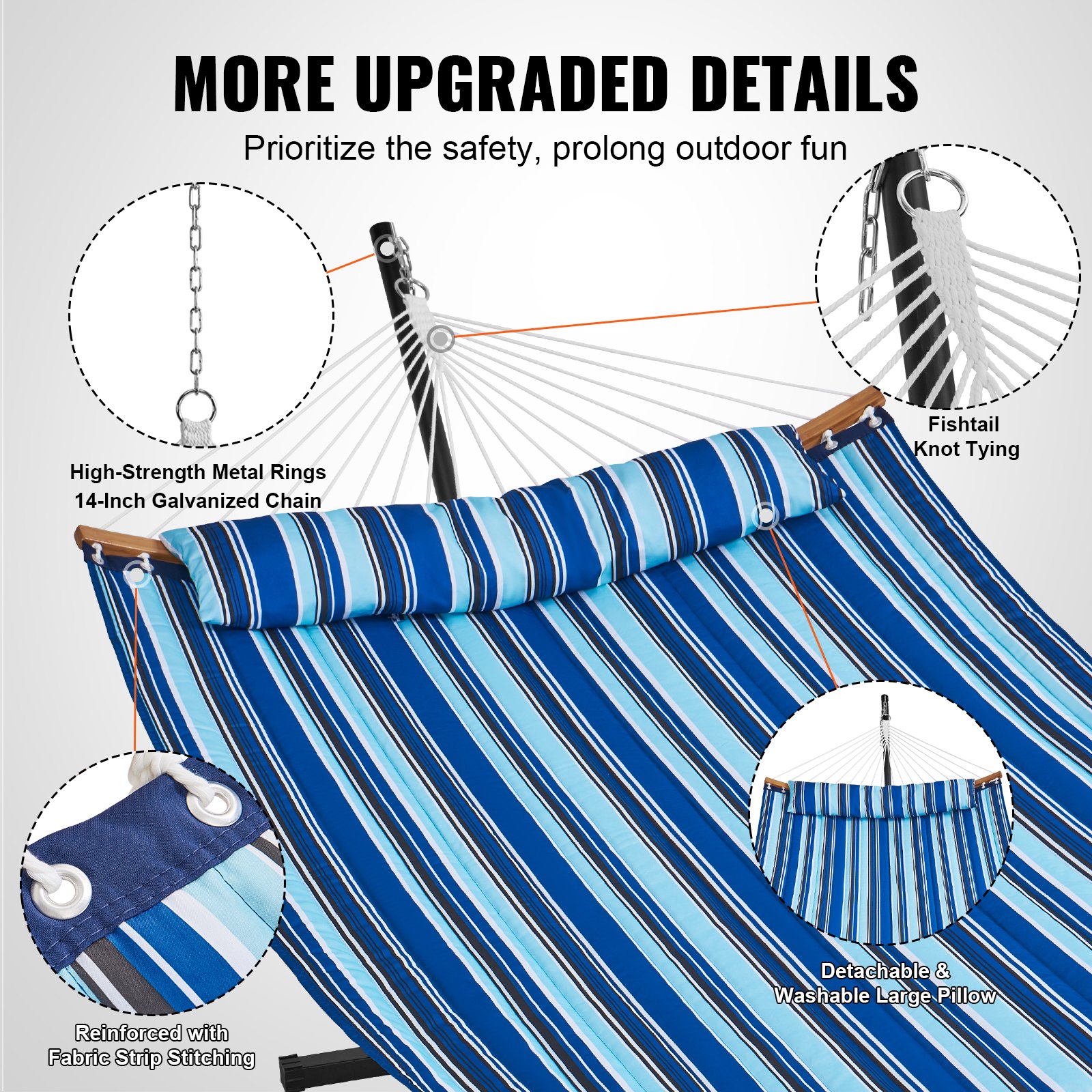 VEVOR Two Person Hammock with Stand Included, Double Hammock with ...