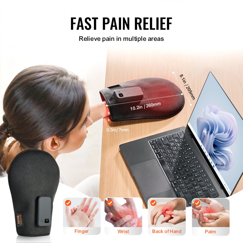 Red Light Therapy for Hand 660nm & 850nm Red Light Therapy Hand Glove ...