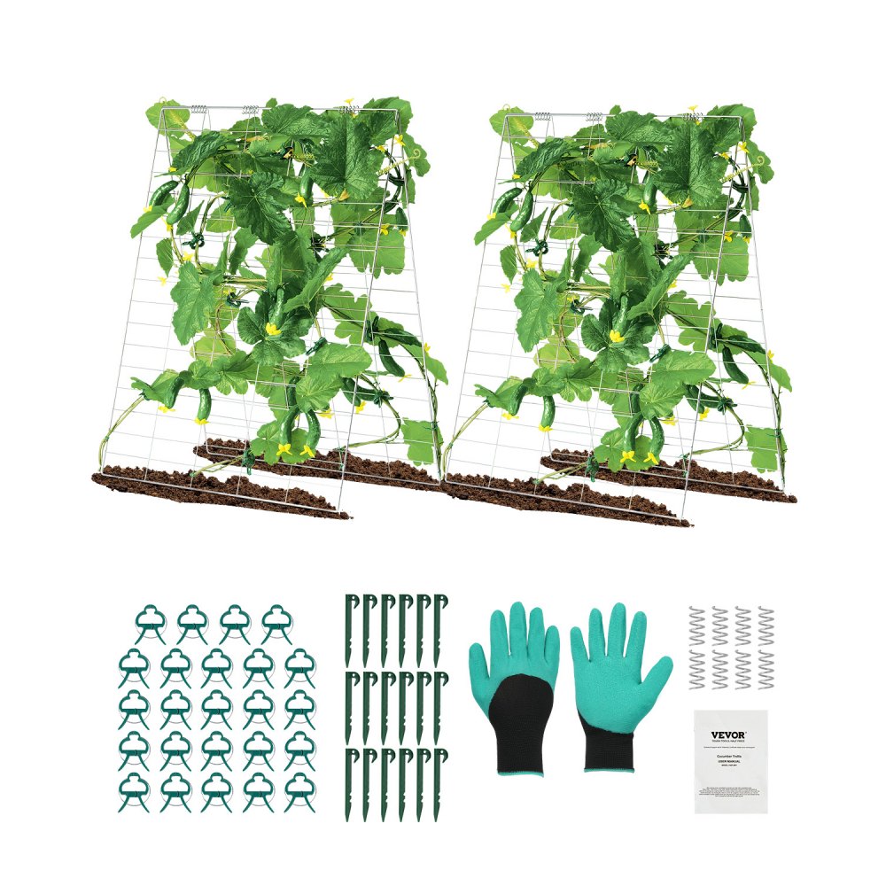 A-Frame Cucumber Trellis 35" x 55" Foldable Metal Garden Trellis | VEVOR US