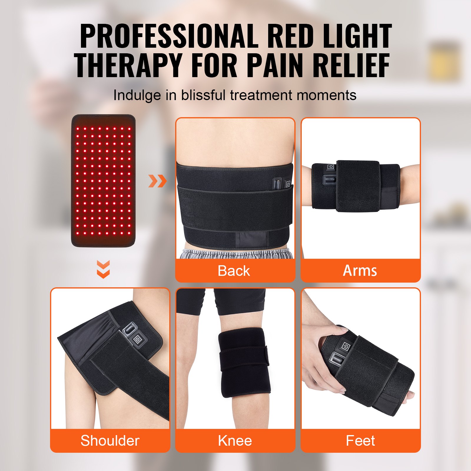 VEVOR Red Light Therapy Pad, 120PCS 3-Chip LED Light Therapy Pad, 660nm ...