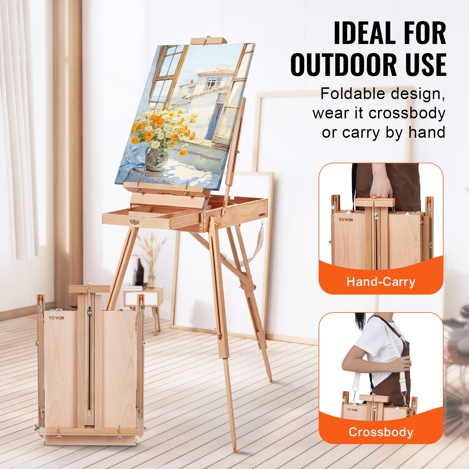 VEVOR French Box Easel – Adjustable, 34