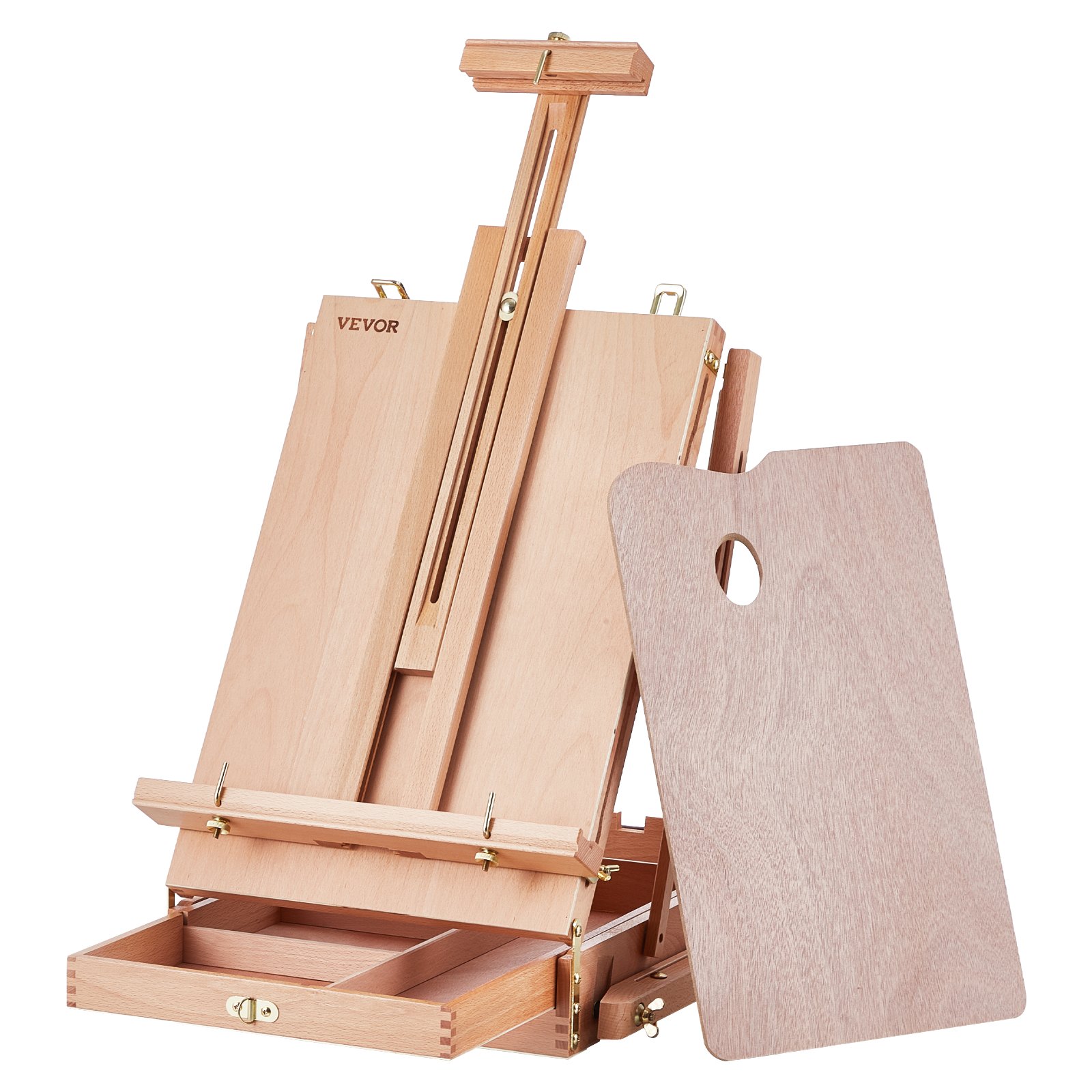 VEVOR French Box Easel – Adjustable, 34" Beechwood