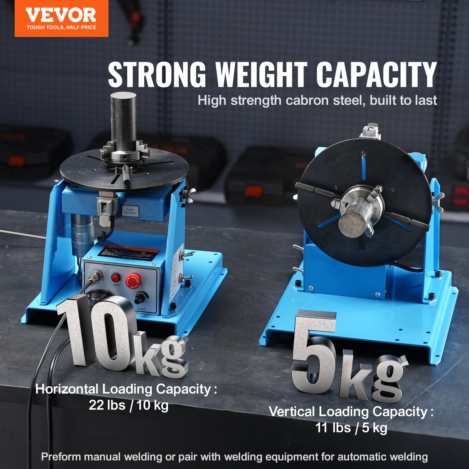 VEVOR 10KG Rotary Welding Positioner 0-90° Positioning Turntable Table ...