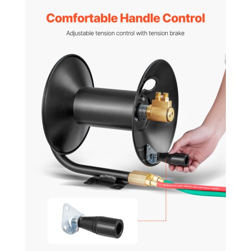 Welding Hose Reel Hand Crank Rewind Hose Reel Heavy Duty Steel for ...