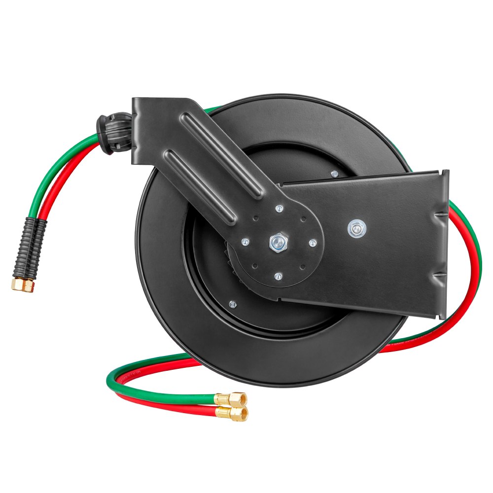VEVOR Retractable Welding Hose Reel, 1/4-Inch x 50FT Twin Oxygen ...