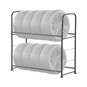 Tire Storage Rack 2-Shelf Tire Holder Stand Holds up to 8 Standard ...