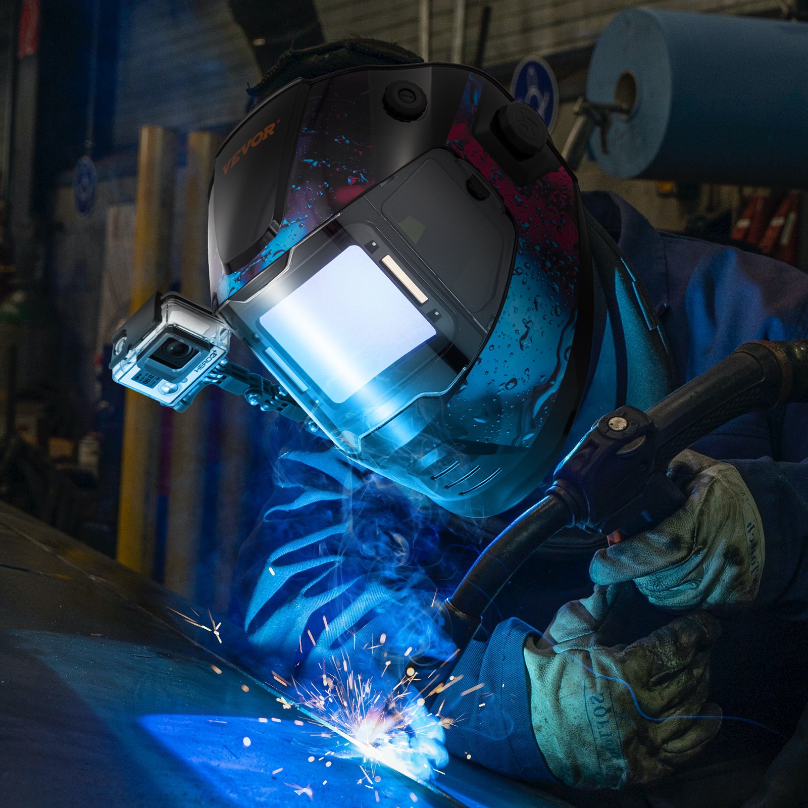 VEVOR Large View Auto Darkening Welding Helmet Arc Tig Mig Grinding ...