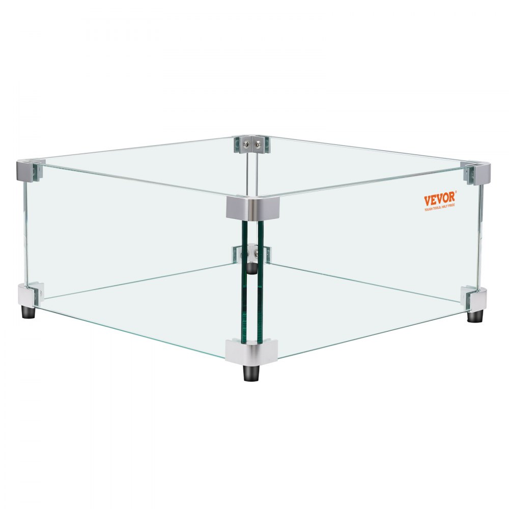 VEVOR Gas Fire Pit Wind Guard for Square Fire Table, 543 x 543 x 191 mm ...