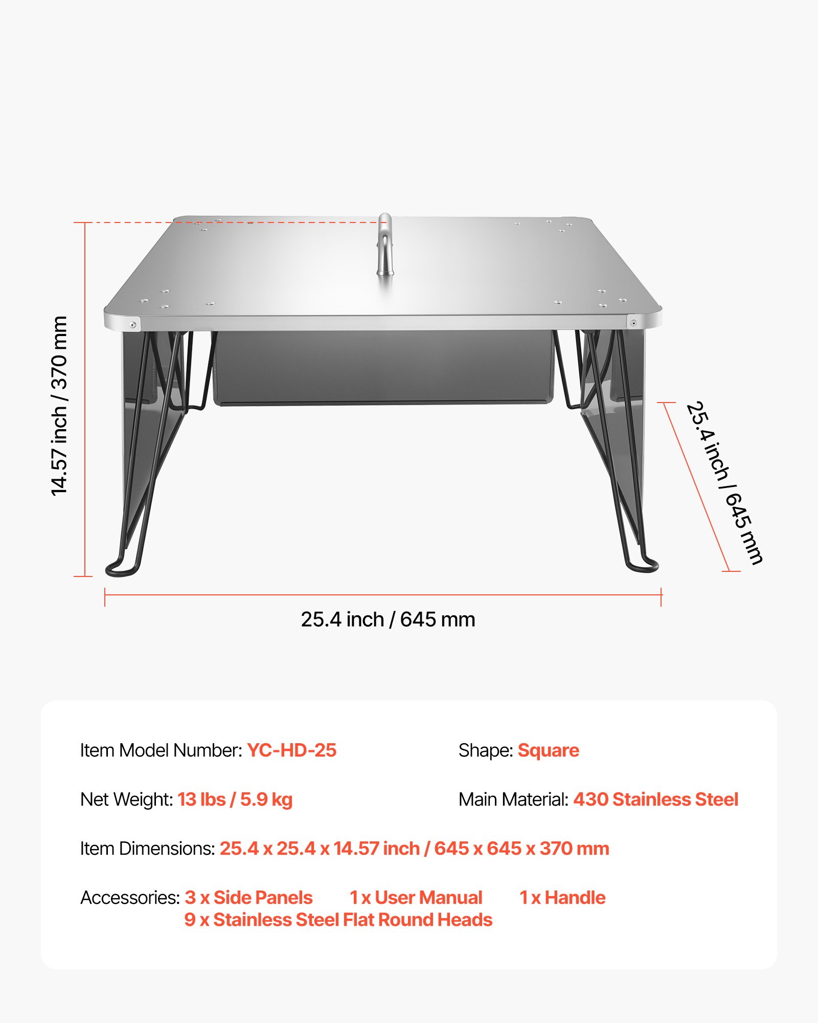 VEVOR Heat Deflector for Fire Pit – Durable Stainless Steel